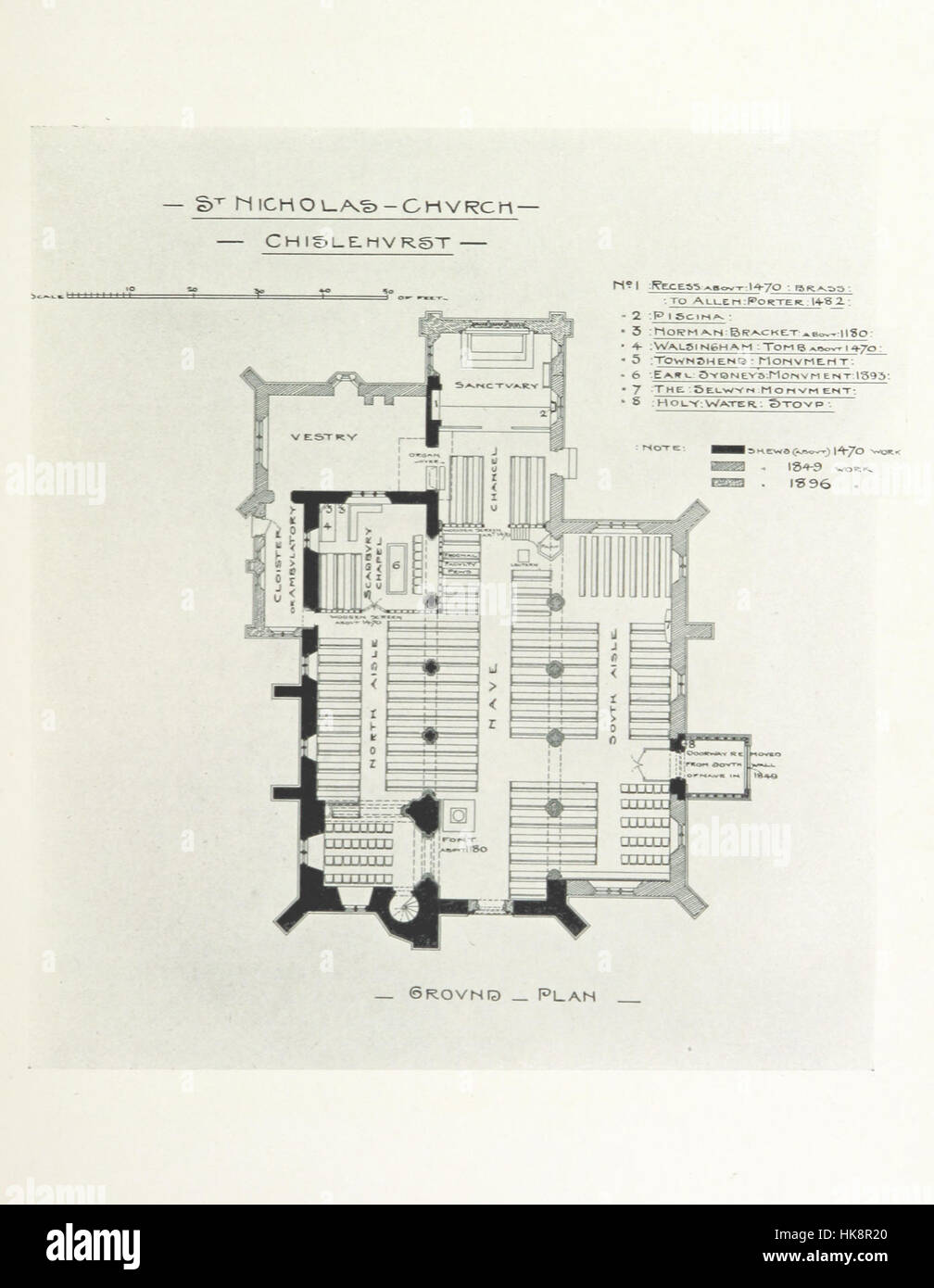 A page from 'The History of Chislehurst,' detailing the church, manors ...