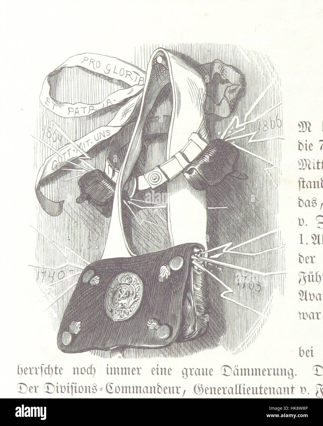 Illustration from 'Der deutsche Krieg von 1866', depicting key events ...