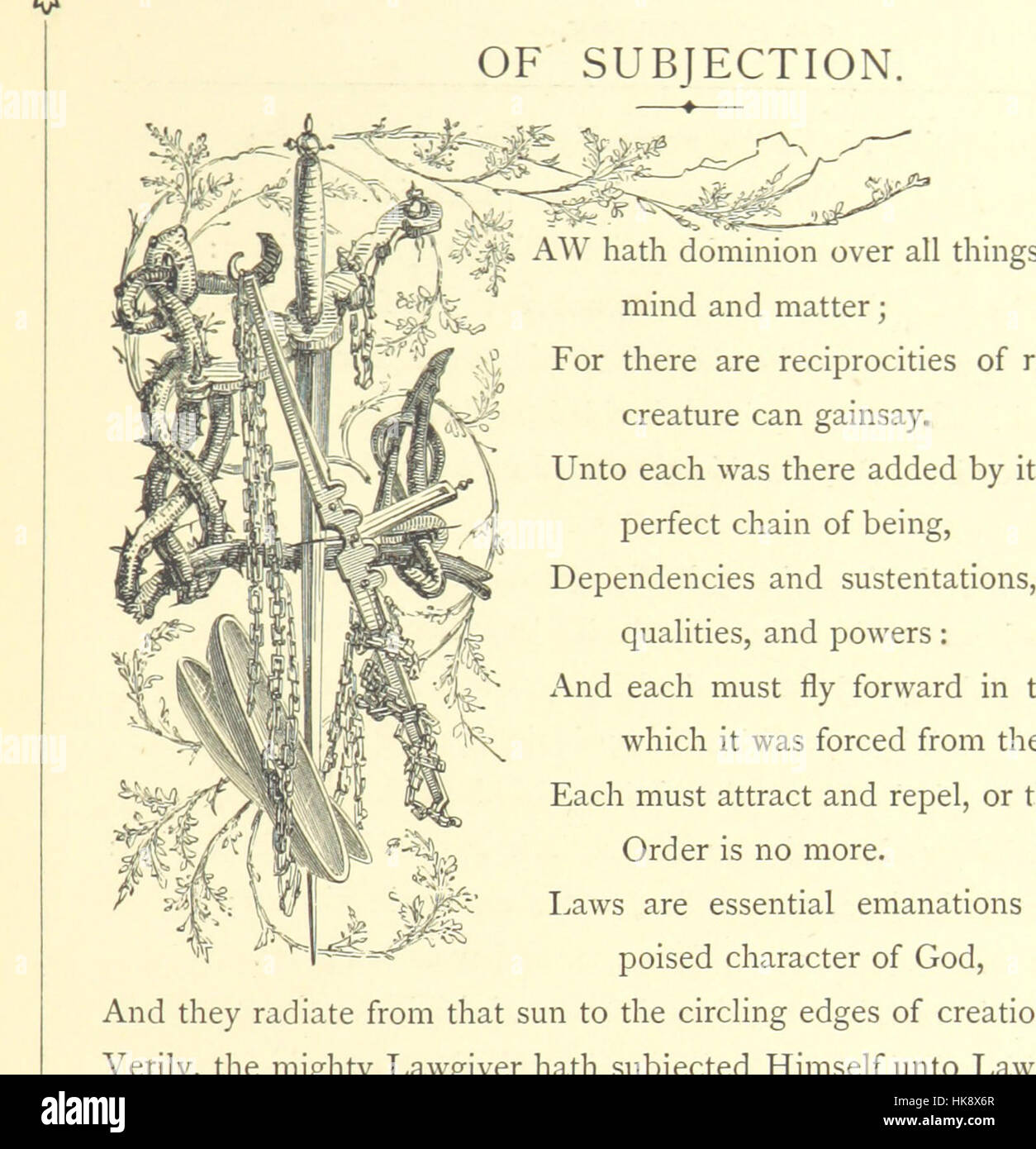 An illustration from 'Proverbial Philosophy,' a work exploring moral ...