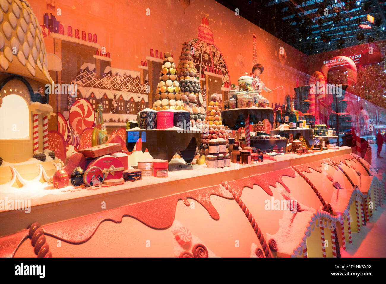 Christmas window display at Printemps department store, Paris, France ...