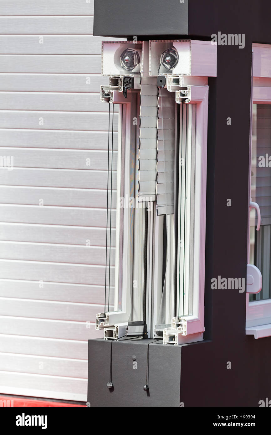 lateral cross-section aluminum frame windows with mehanism for shutters ...