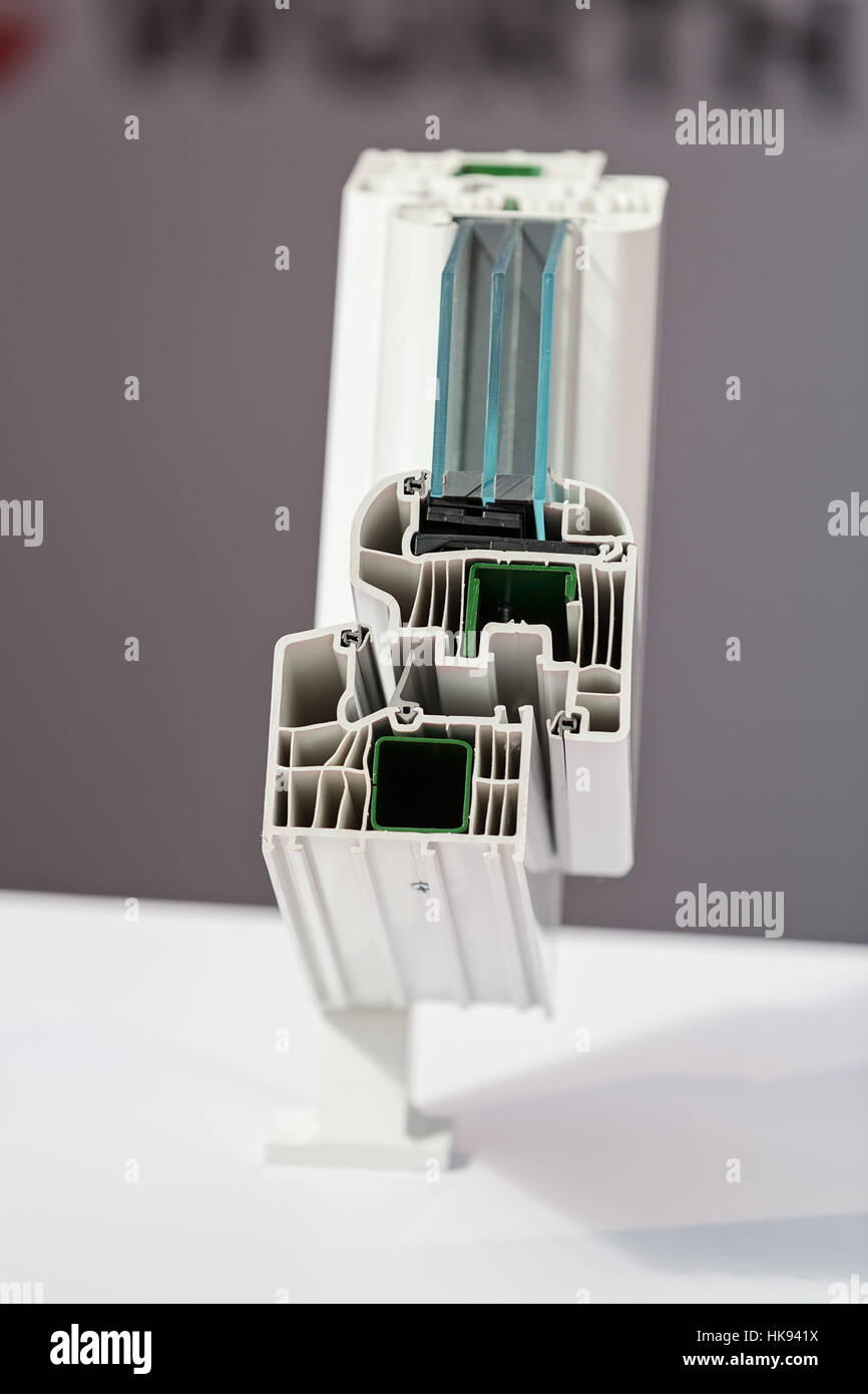cross-section aluminum window frames, note shallow depth of field Stock ...