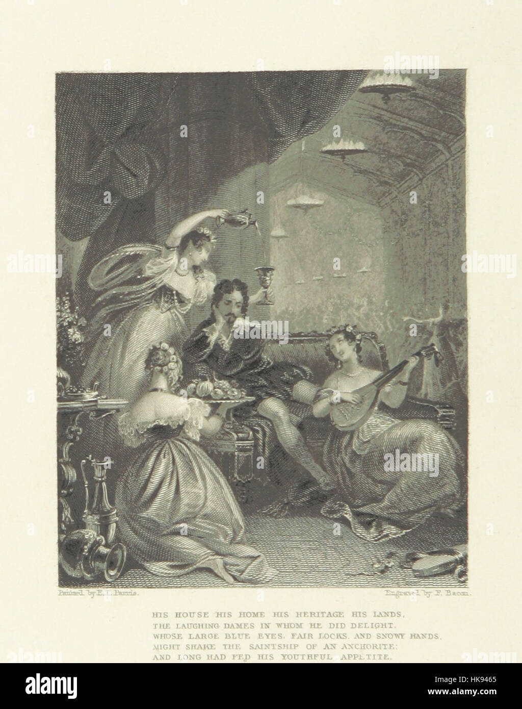 An illustration from 'The Poetical Works of Lord Byron', featuring a ...