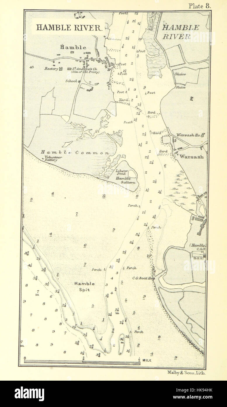 Illustration from 'The Solent Chart Book', providing sailing directions ...
