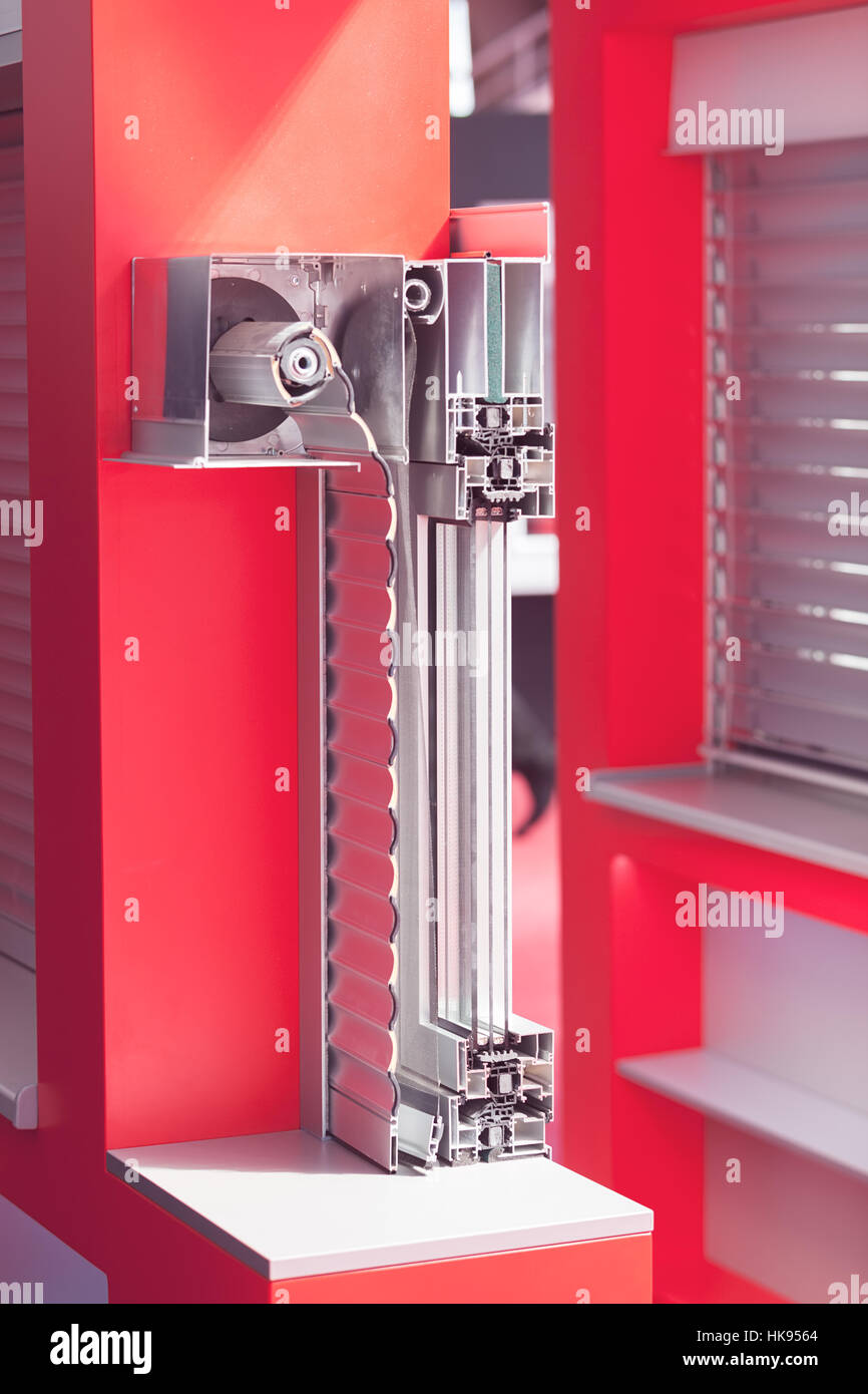 lateral cross-section aluminum frame windows with mehanism for shutters ...