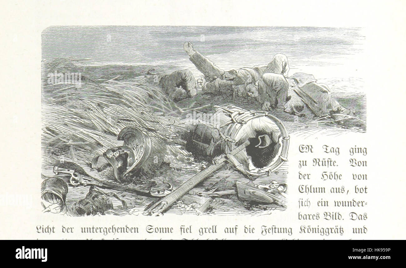 Illustration from 'Der deutsche Krieg von 1866', depicting key events ...