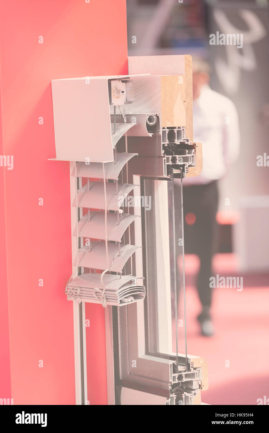 lateral cross-section aluminum frame windows with mehanism for shutters ...