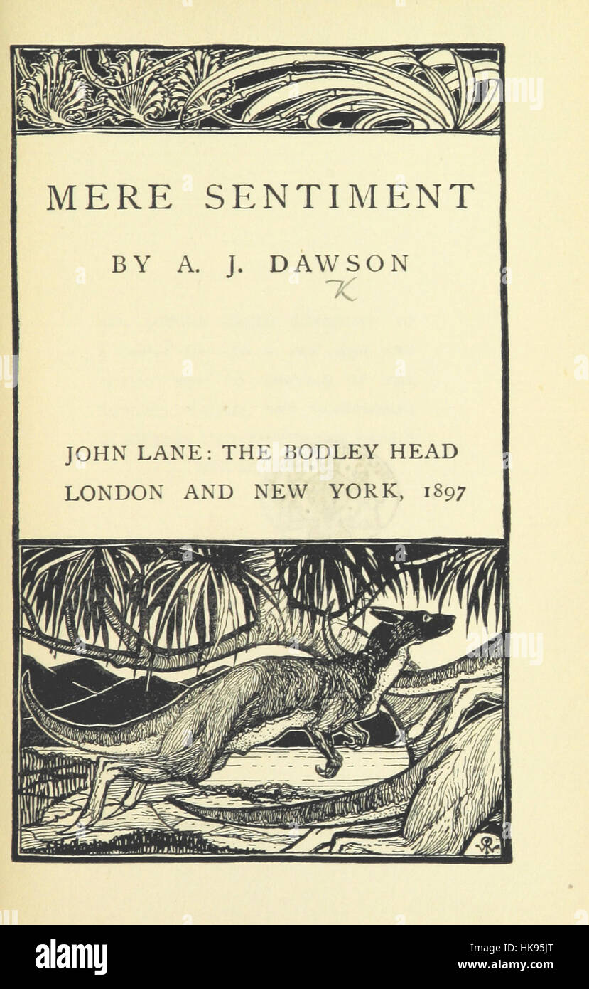 An illustration from 'Mere Sentiment,' a collection of tales. The image ...