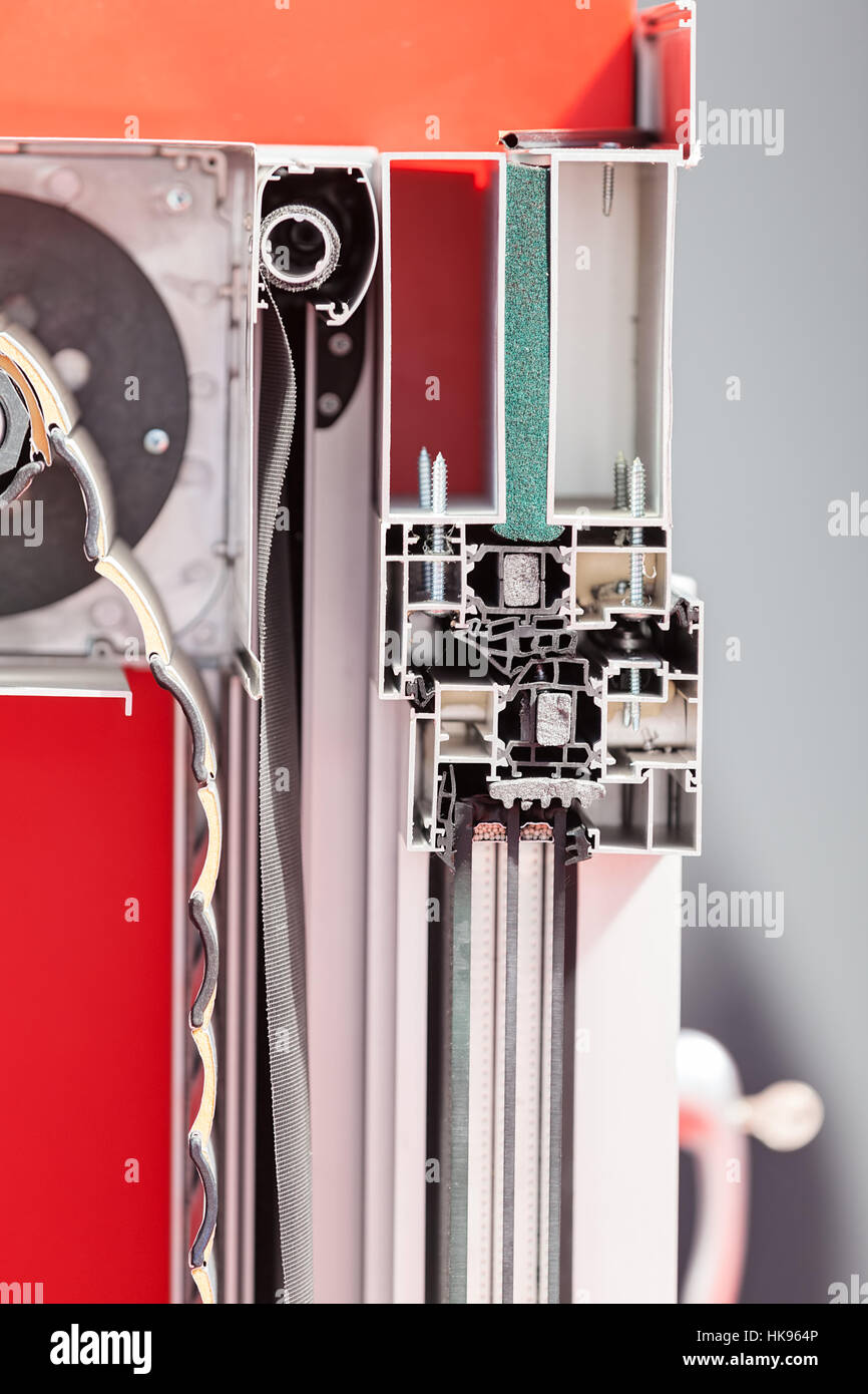 lateral cross-section aluminum frame windows with mehanism for shutters ...