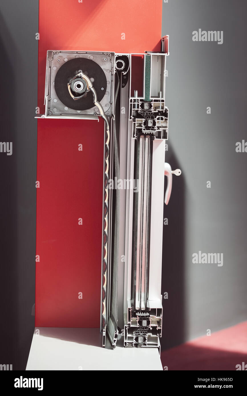 lateral cross-section aluminum frame windows with mehanism for shutters ...