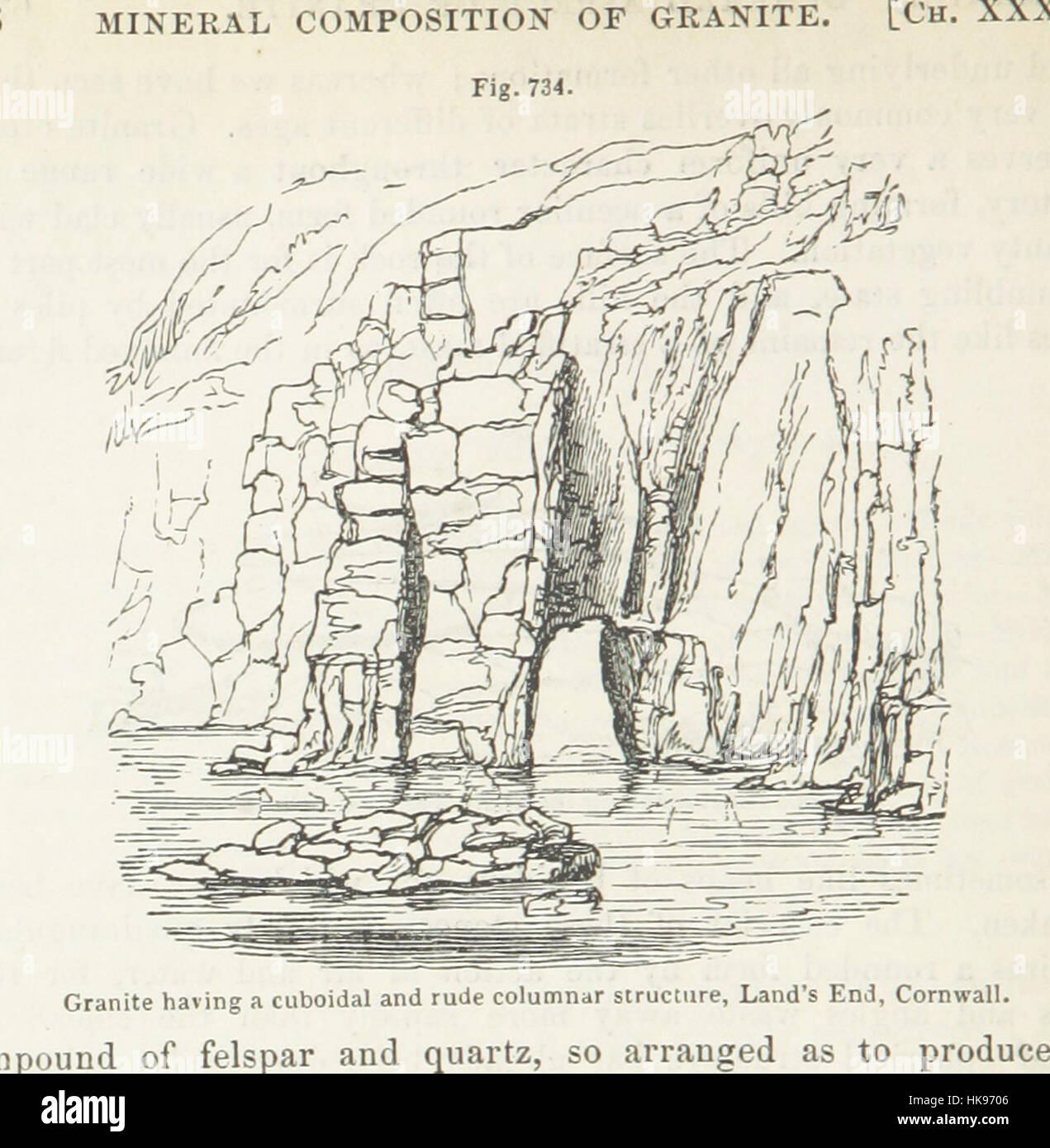 Illustration from 'Elements of Geology', featuring woodcut ...