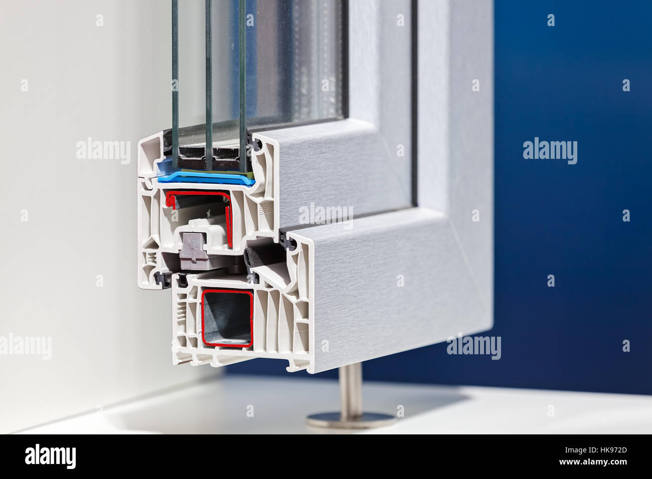 cross-section aluminum window frames, note shallow depth of field Stock ...