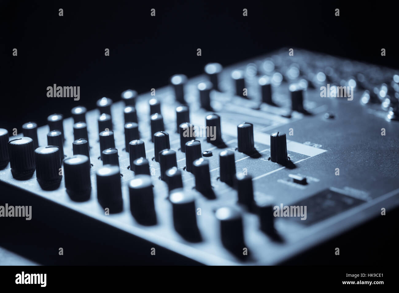 Close up shot of a mixer desk with many buttons Stock Photo - Alamy