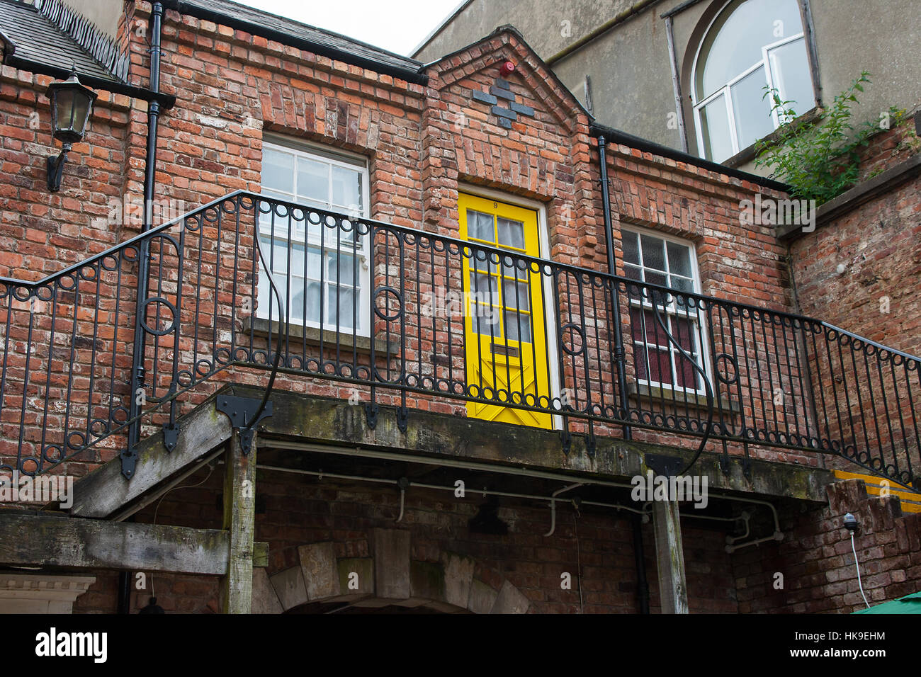 Quaint old fashioned town flat with small Georgian windows and timber ...