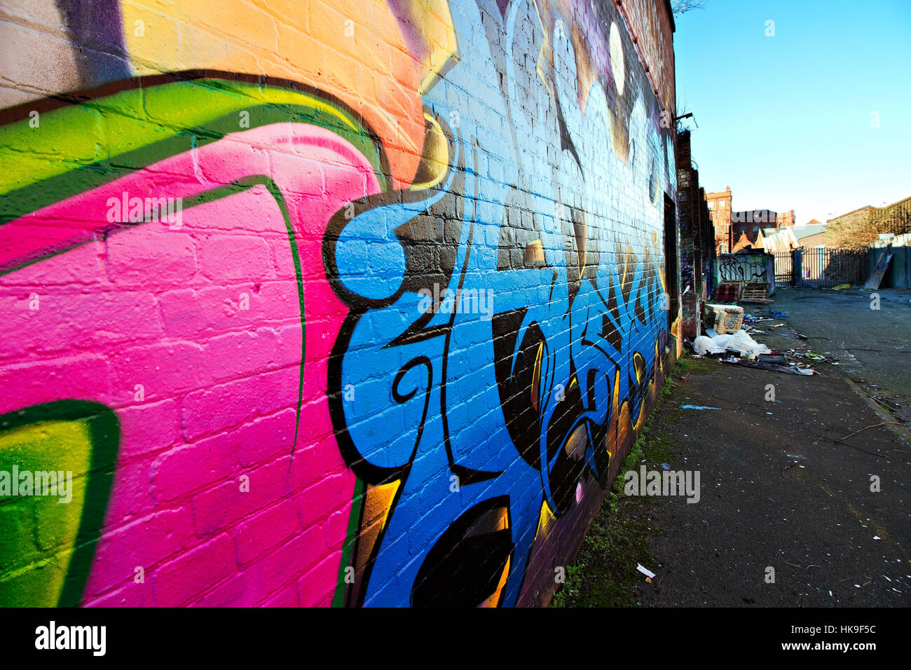 Amazing colorful graffiti in the Baltic Triangle area of Liverpool UK ...