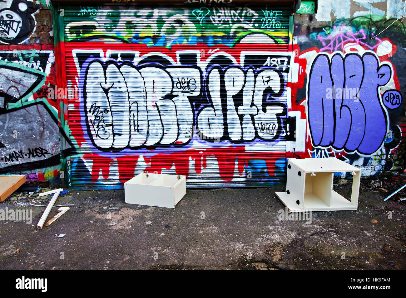 Amazing colorful graffiti in the Baltic Triangle area of Liverpool UK ...