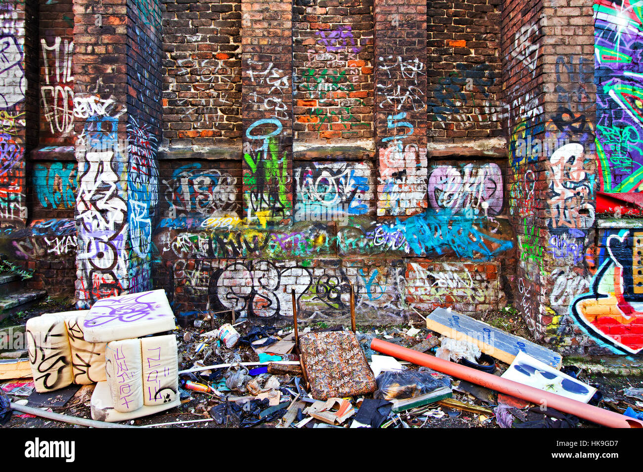 Amazing colorful graffiti in the Baltic Triangle area of Liverpool UK ...