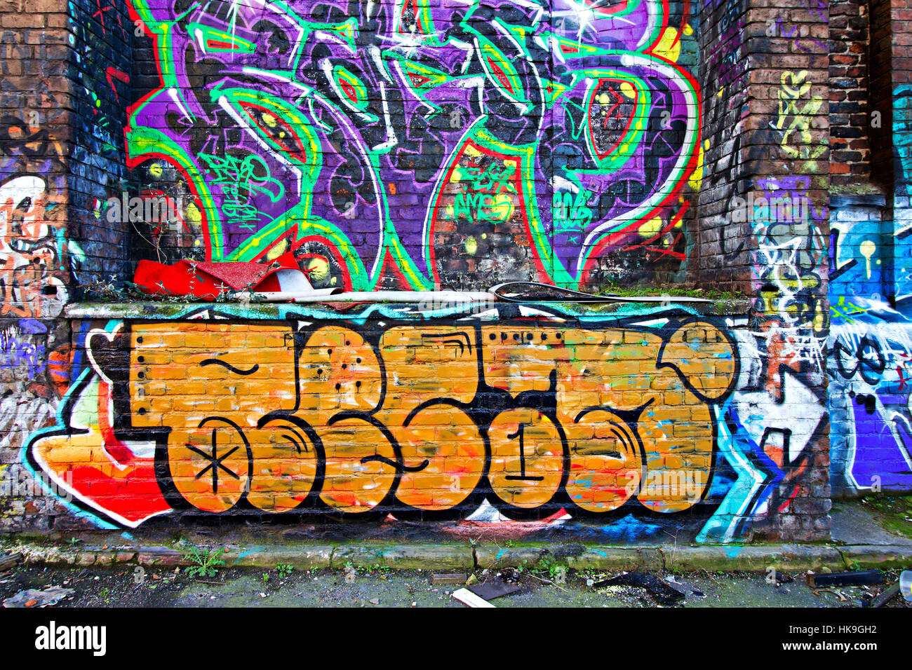 Amazing colorful graffiti in the Baltic Triangle area of Liverpool UK ...