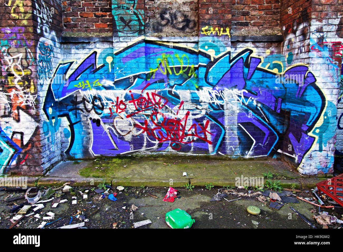 Amazing colorful graffiti in the Baltic Triangle area of Liverpool UK ...