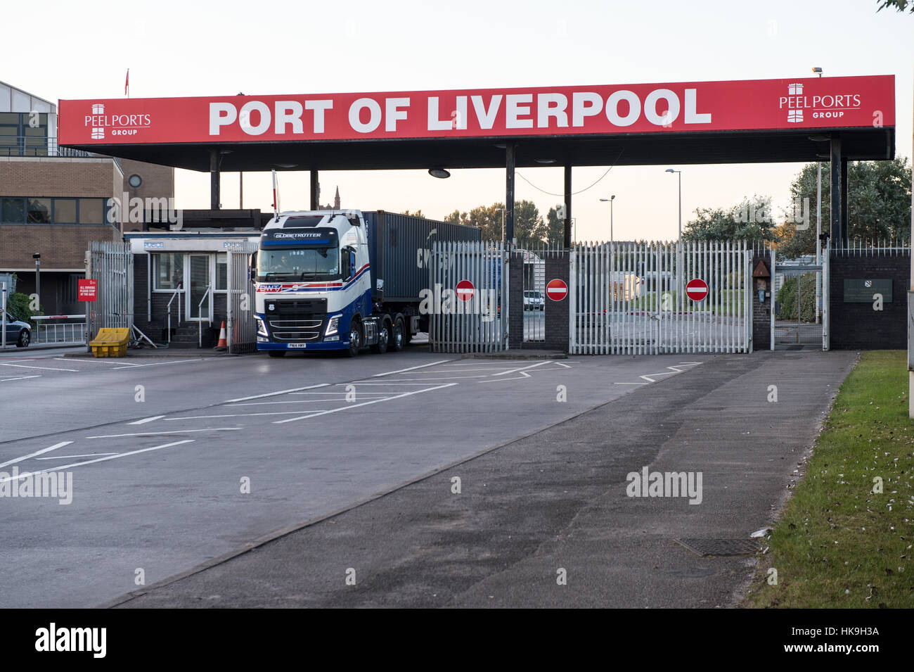 Exit Gate from Liverpool docks Stock Photo - Alamy