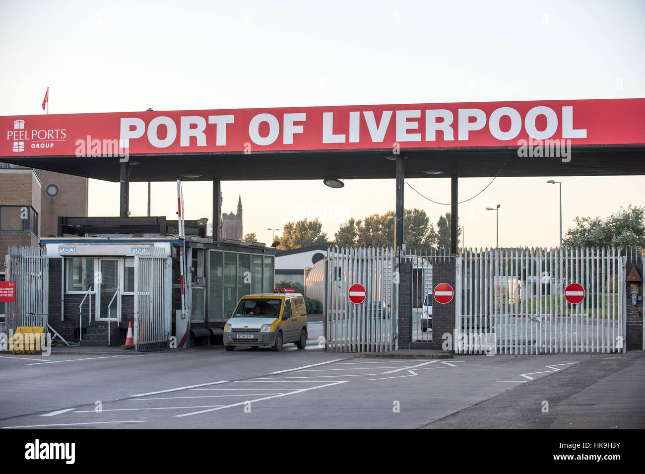 Exit Gate from Liverpool docks Stock Photo - Alamy