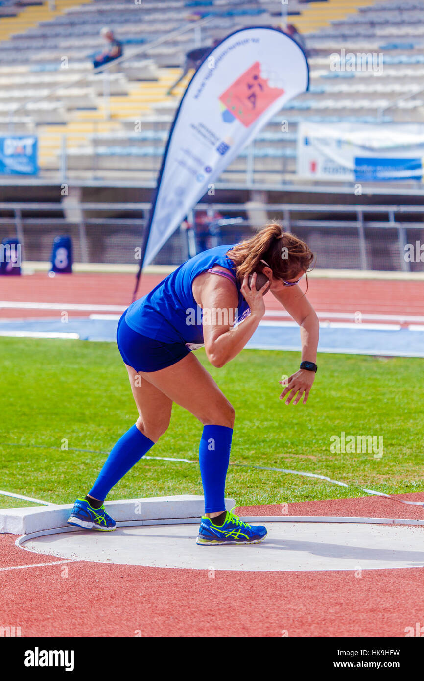 female adult shot put Stock Photo - Alamy