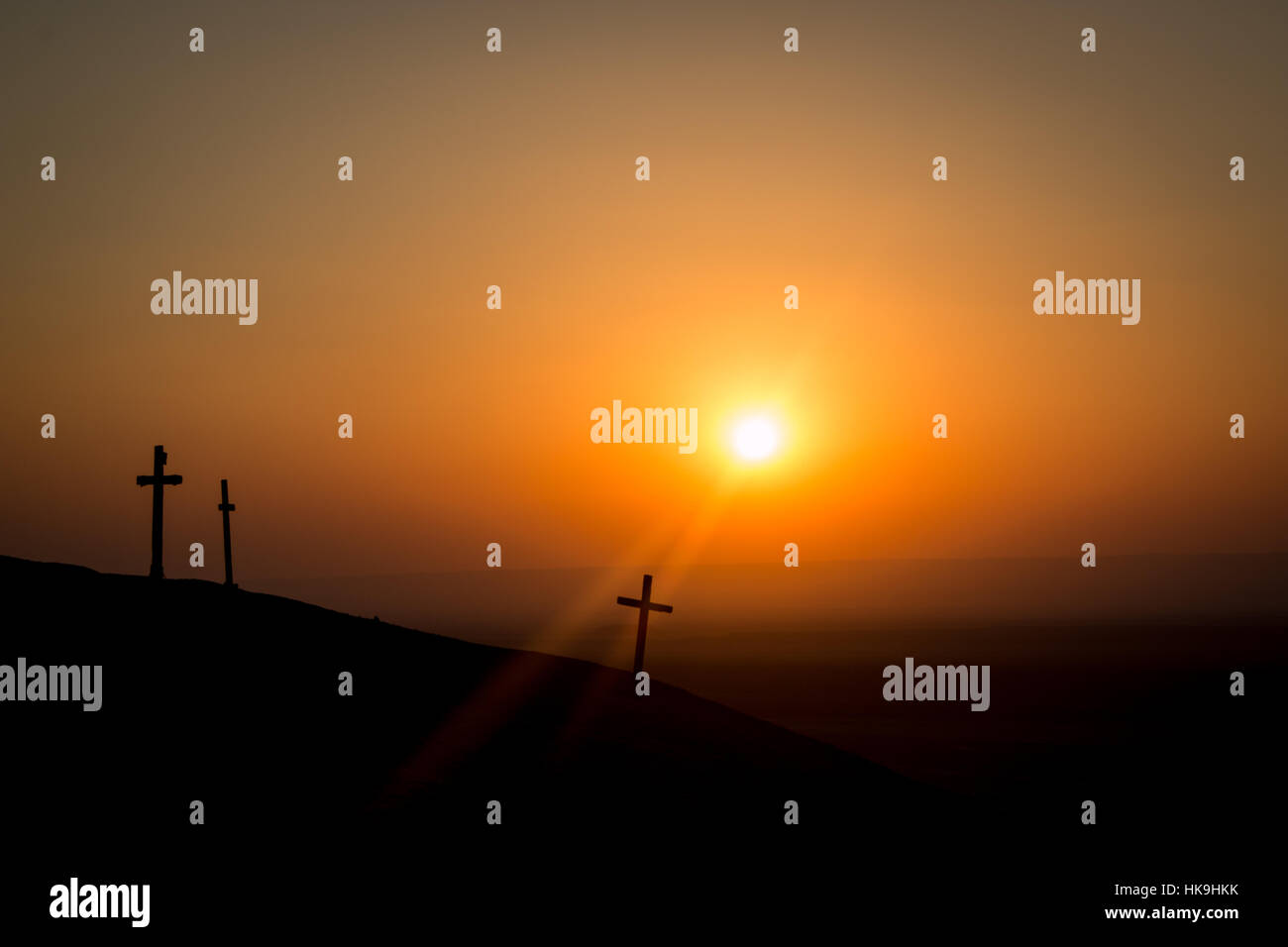 Three crosses landscape High Resolution Stock Photography and Images ...