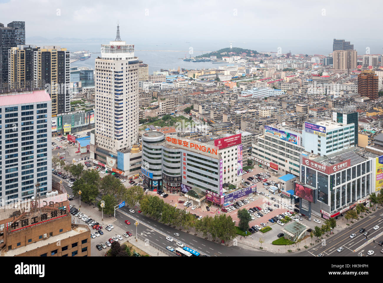 Overview of Yantai, Shandong, China Stock Photo - Alamy
