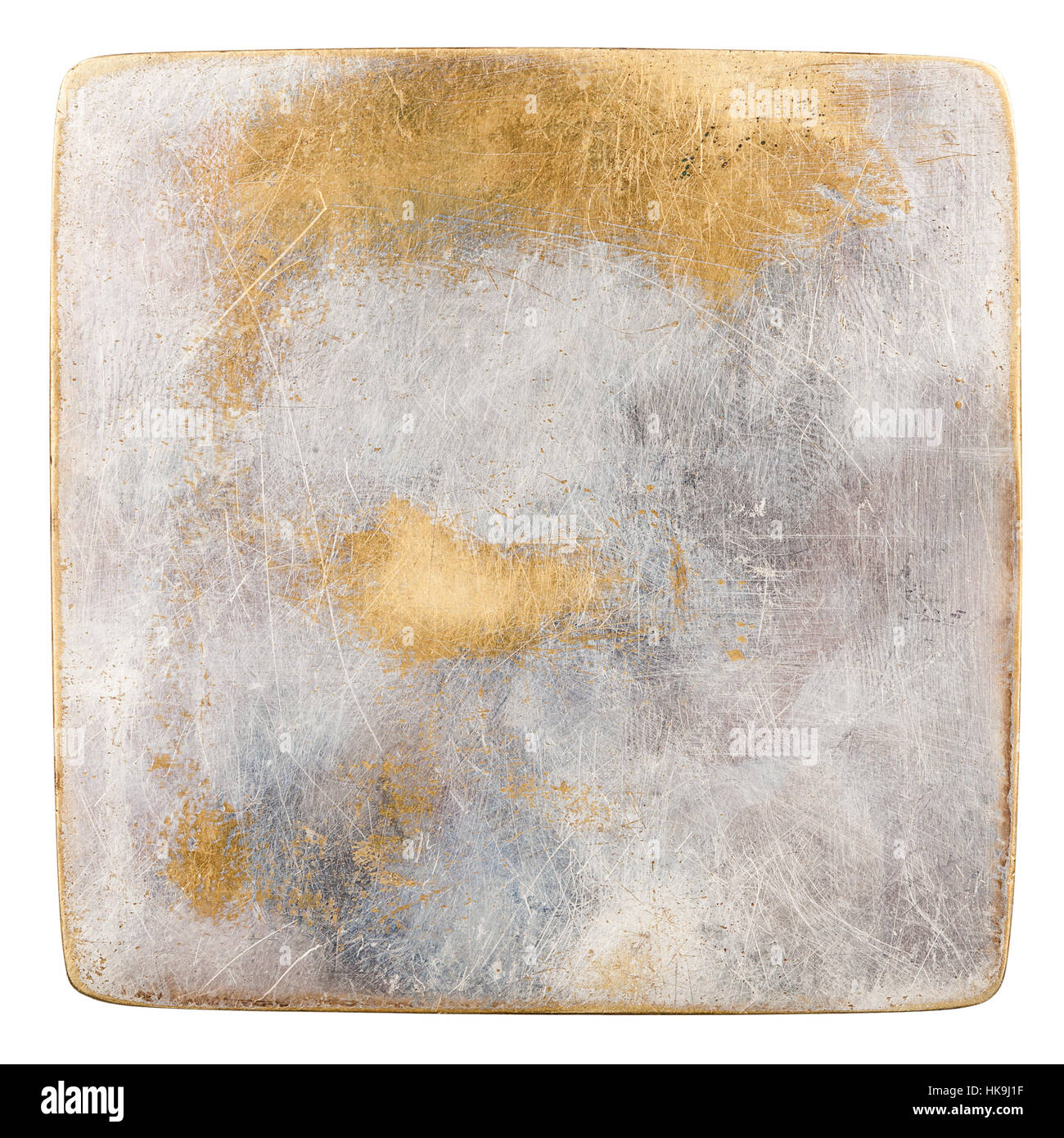 Grungy scratched metal plate isolated on white Stock Photo - Alamy