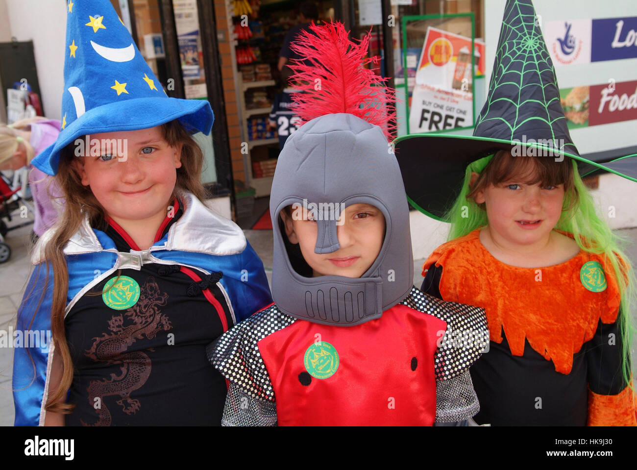 Children in fancy dress as witches,magicians,fairies,Robin Hoods ...