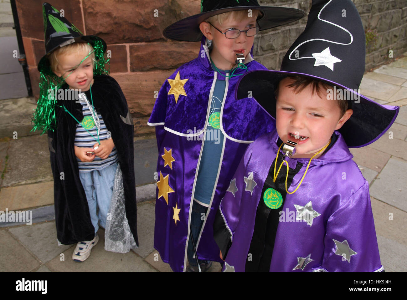 Children in fancy dress as witches,magicians,fairies,Robin Hoods ...