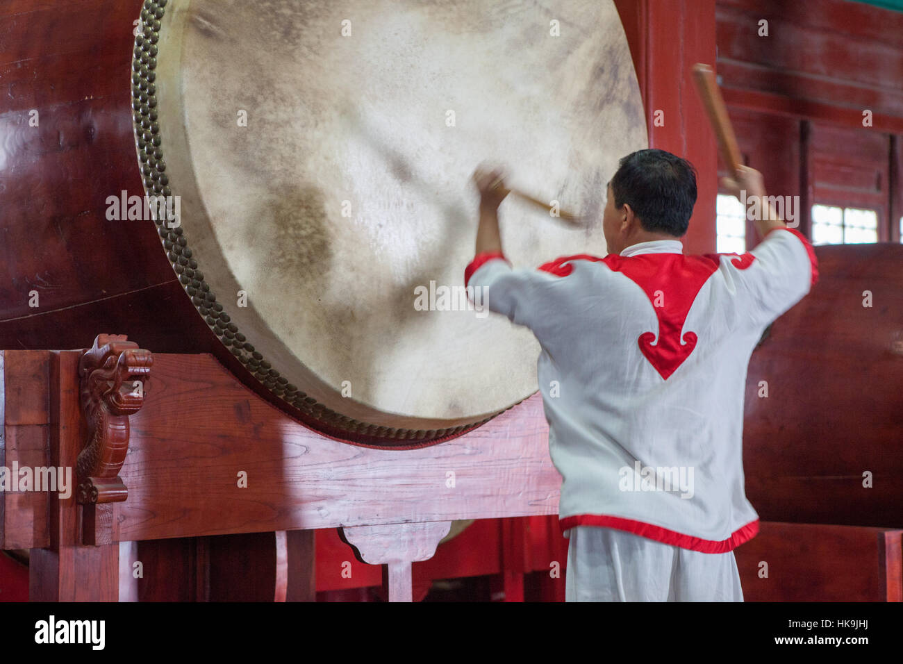 Drummer performing at Drum Tower, Beijing, China Stock Photo - Alamy