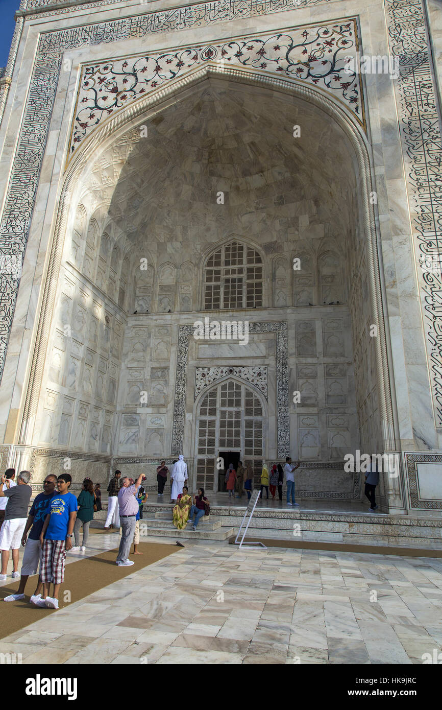 The Taj Mahal is an ivory-white marble mausoleum on the south bank of ...