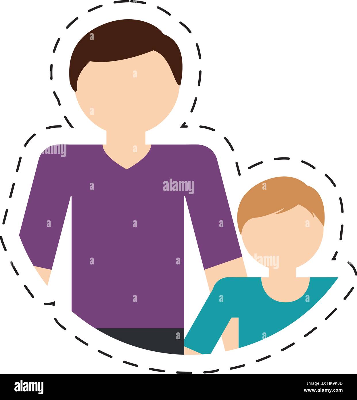family father child son togetherness cut line vector illustration eps ...