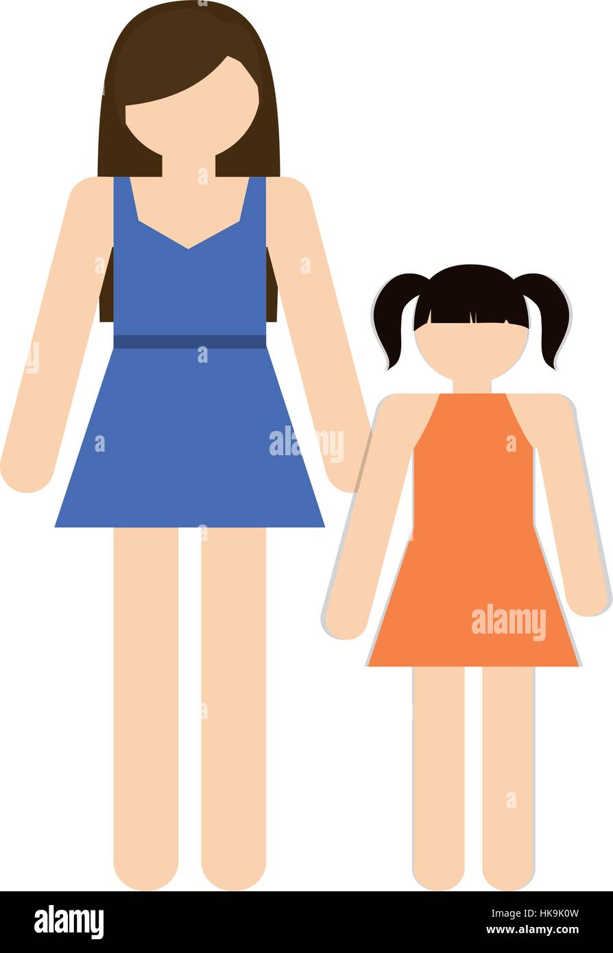 mother and daughter family members vector illustration eps 10 Stock ...