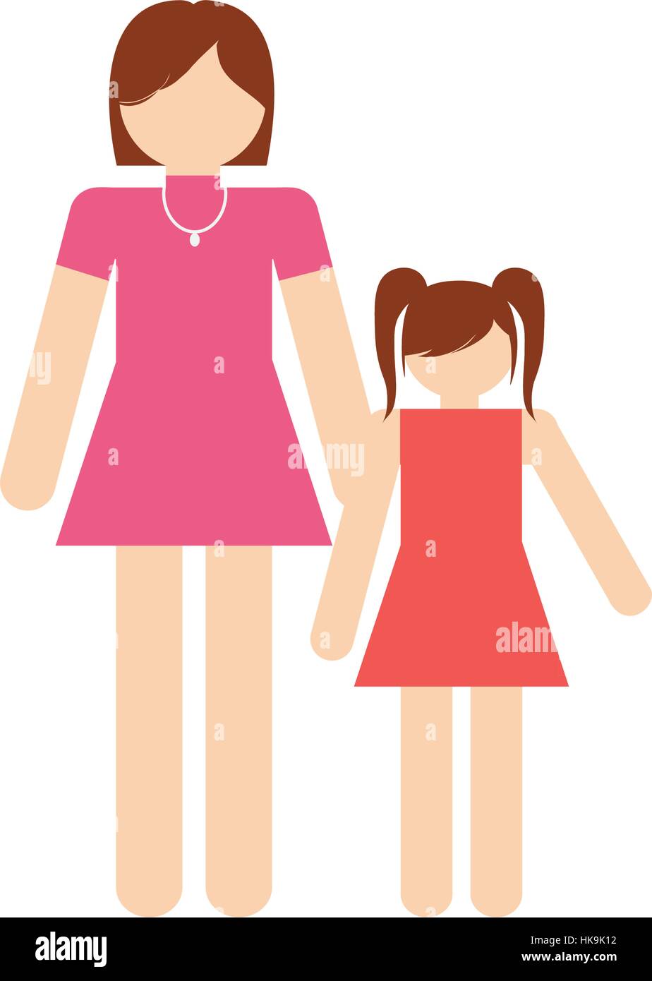 mother and daughter family members vector illustration eps 10 Stock ...