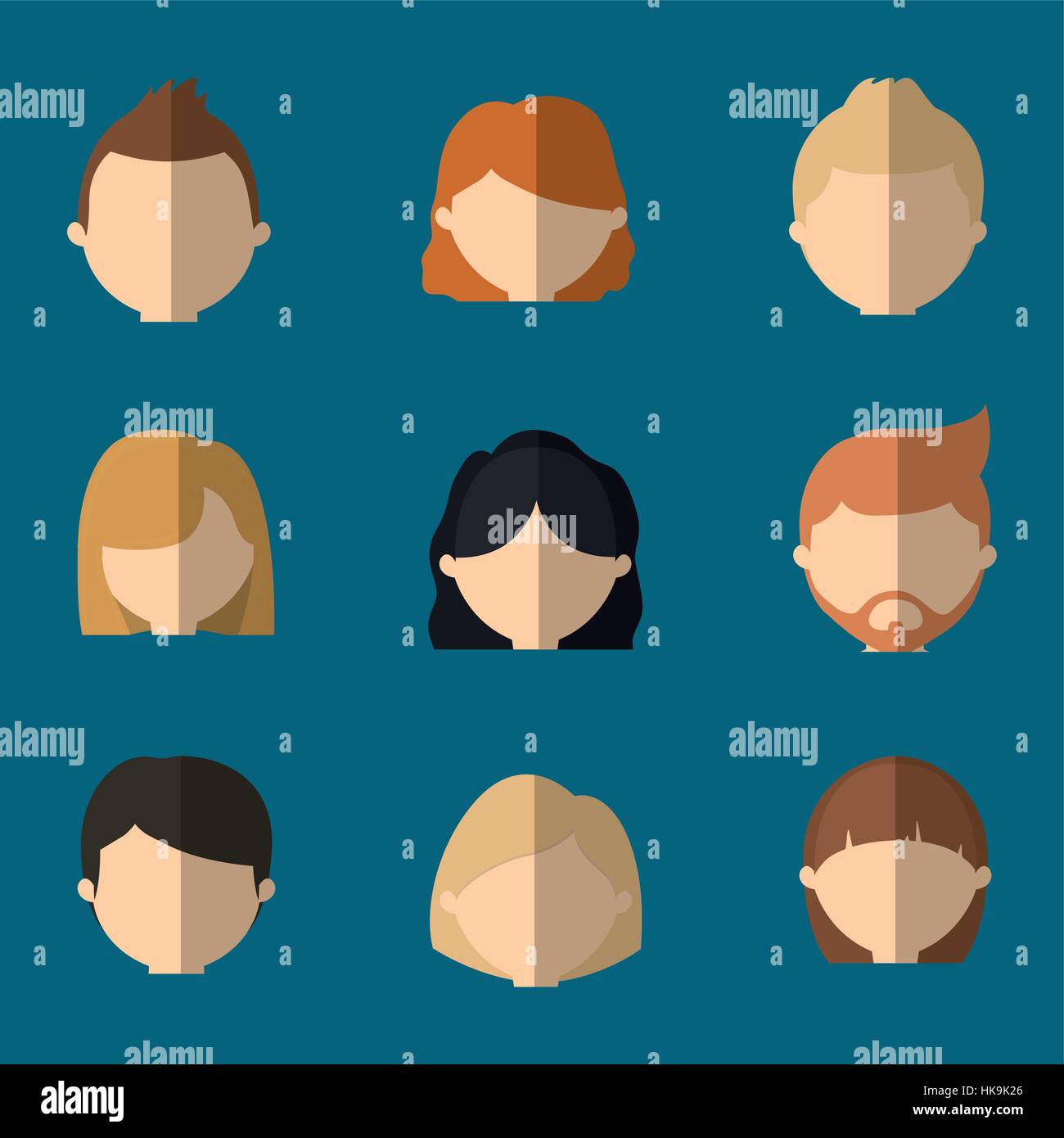 assorted faceless people heads icon image Stock Vector Image & Art - Alamy