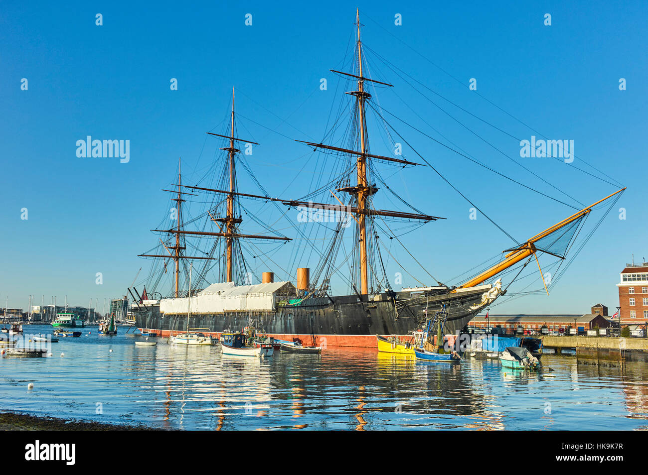HMS Warrior ironclad at Portsmouth Stock Photo - Alamy