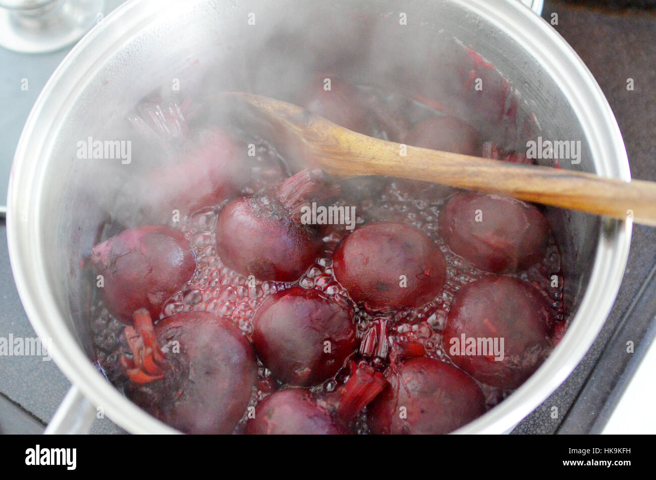Beetroot boiling in a pot Stock Photo - Alamy