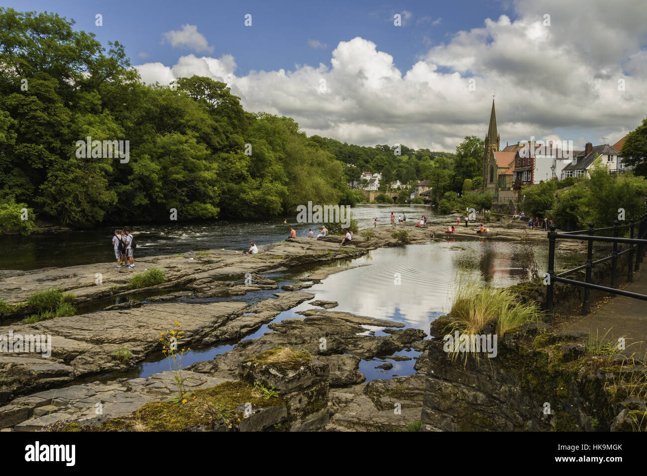 Llangollen, Wales, UK - June 6 2014: Visitors enjoying the Victorian ...