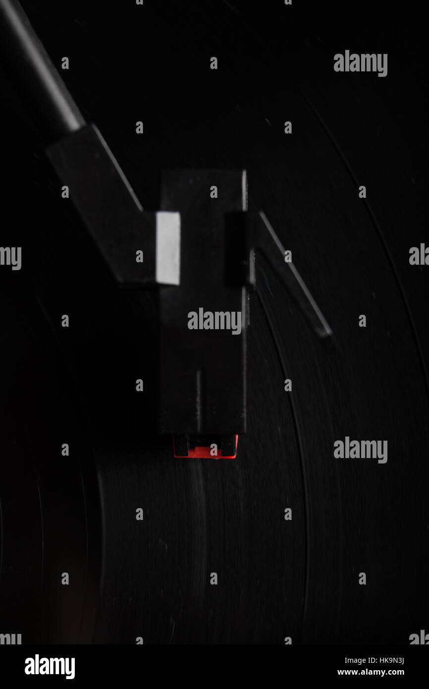 Close-up turntable needle and vinyl disk Stock Photo - Alamy