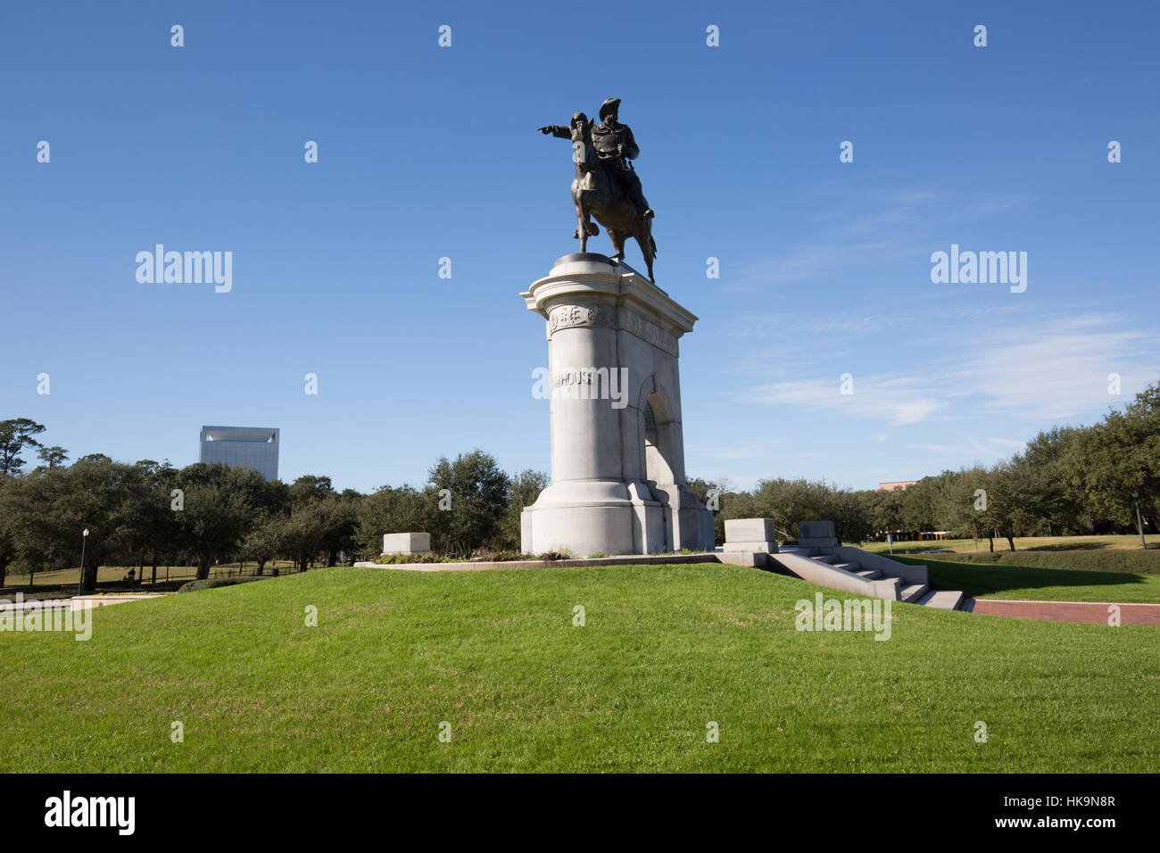 Statue of Sam Houston in Hermann Park, Houston, Texas Stock Photo - Alamy