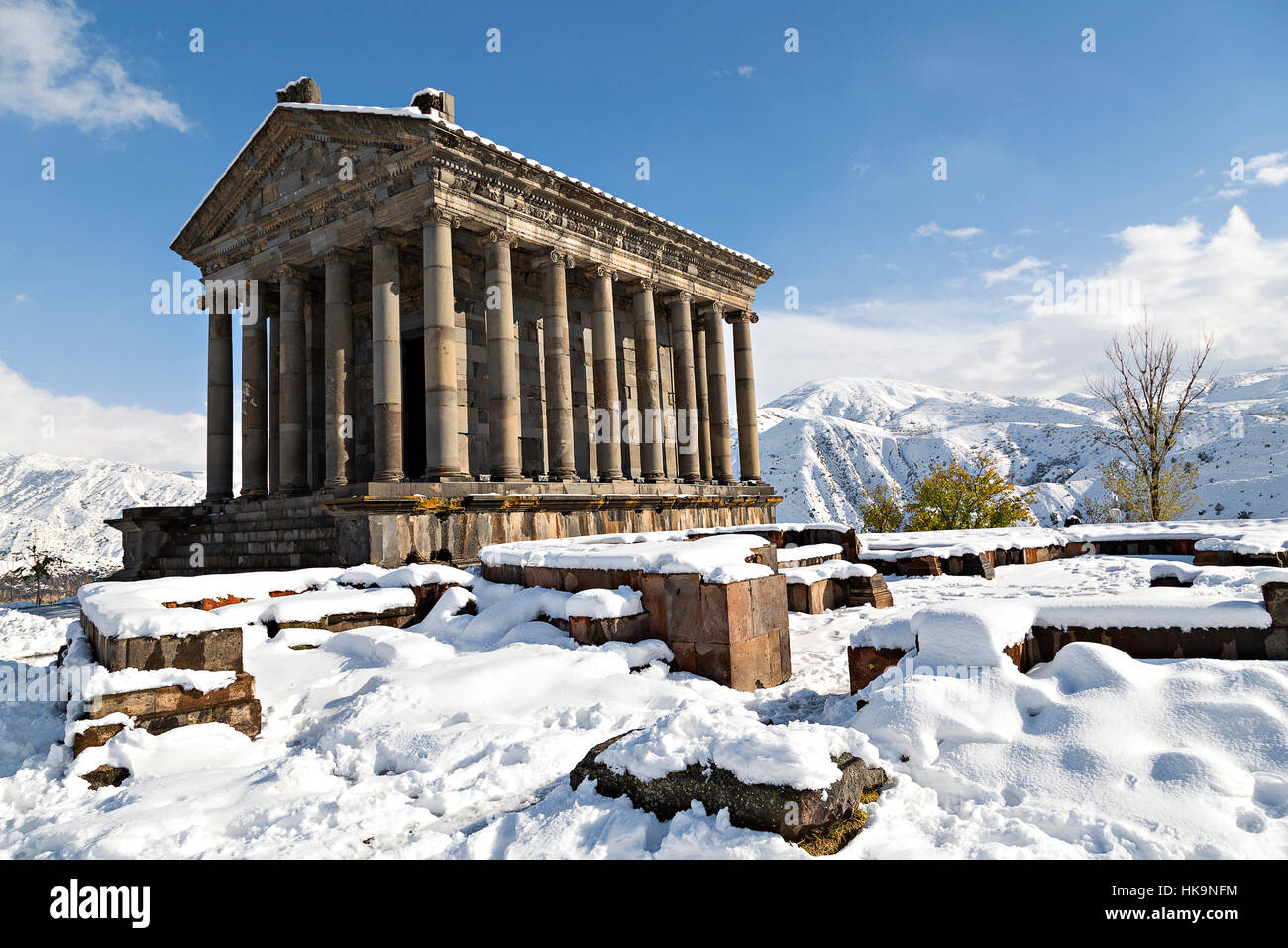 Hellenistic temple of Garni in the winter, in Armenia Stock Photo - Alamy