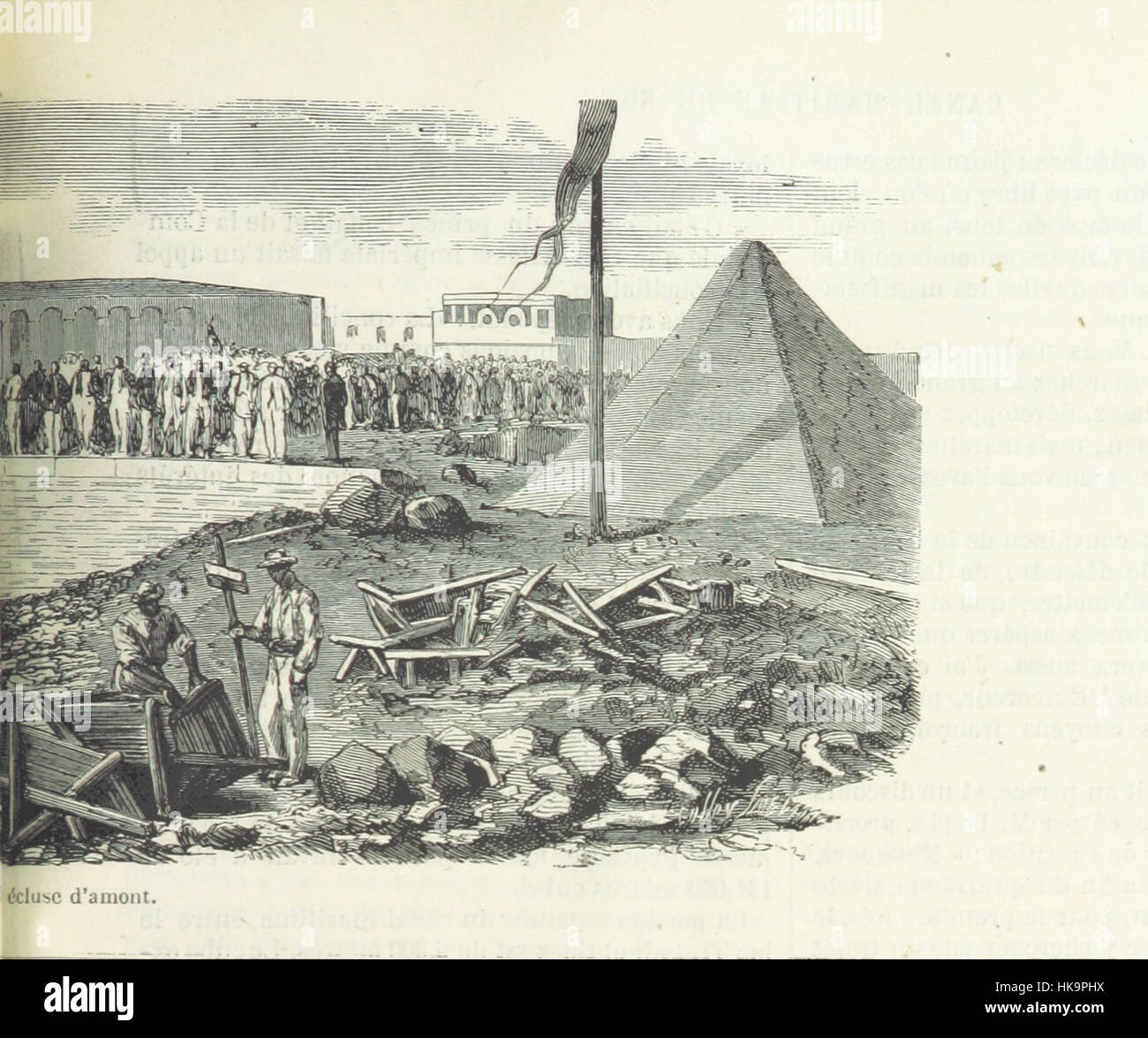 An illustration from 'Le Canal maritime de Suez,' depicting the ...