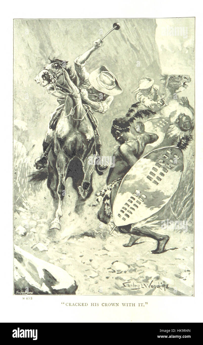Illustration from 'Fighting the Matabele', depicting scenes from the ...