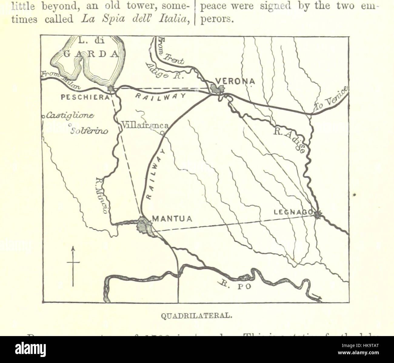 Image from 'Black's Guide to Italy' depicting updated railway routes ...
