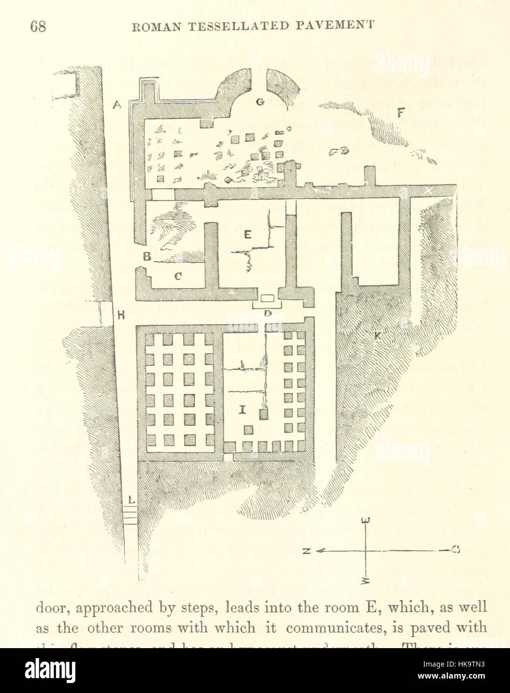 Illustration from a historical study of a Roman tessellated pavement ...