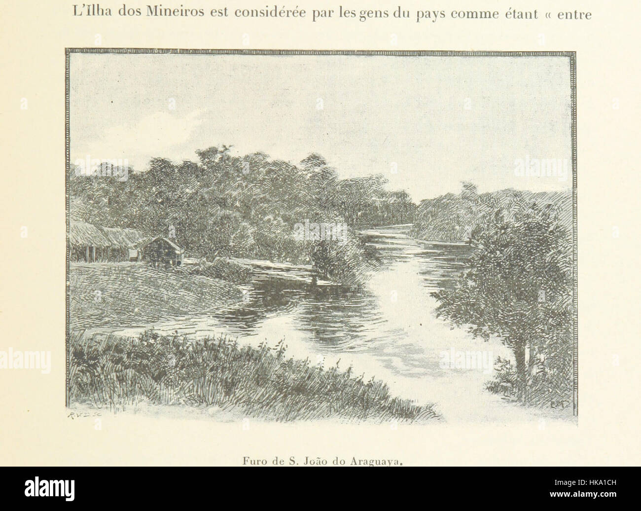 An illustration from 'Voyage au Tocantins-Araguaya', showing scenes ...