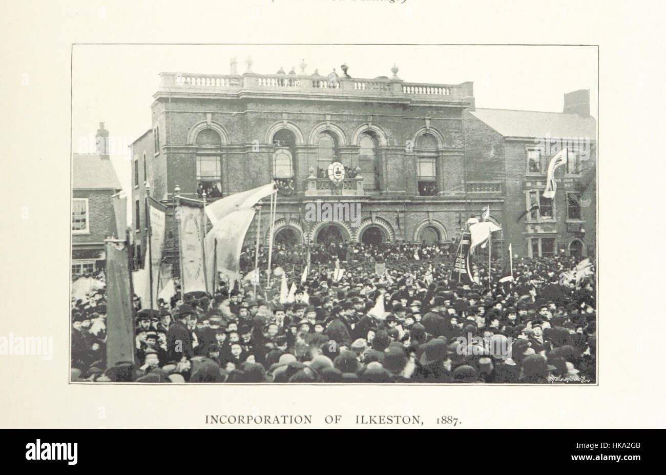 An illustration from 'History of Ilkeston,' depicting the local history ...