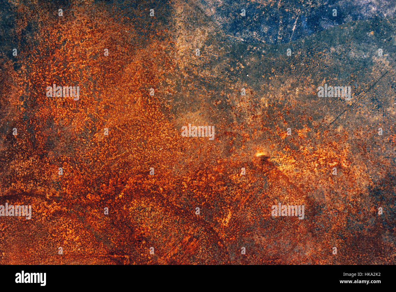 Corroded industrial background, rusty metal plate surface texture, top ...